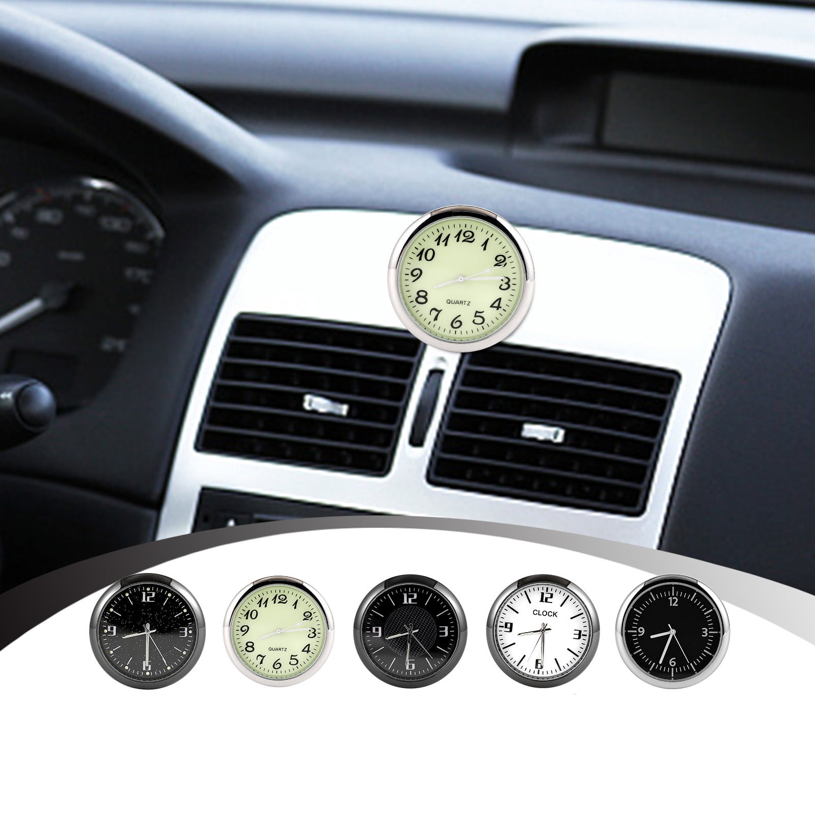 Racsoh 4inch Dashboard Fluorescent Clock - Mini Car Sticked To Watch ...