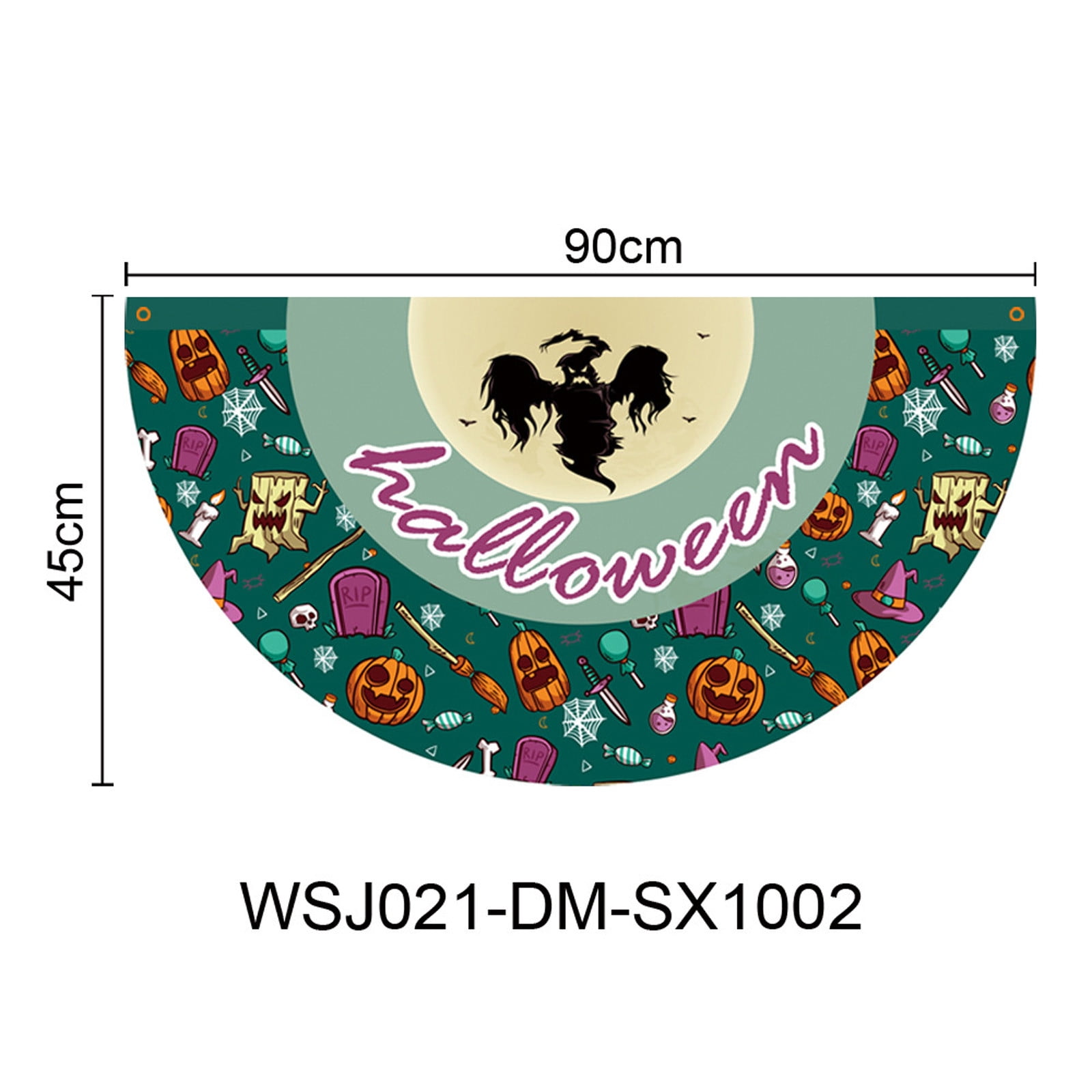Racsoh Halloween Fan-shaped Flag Hanging Flag 45x90cm Halloween ...