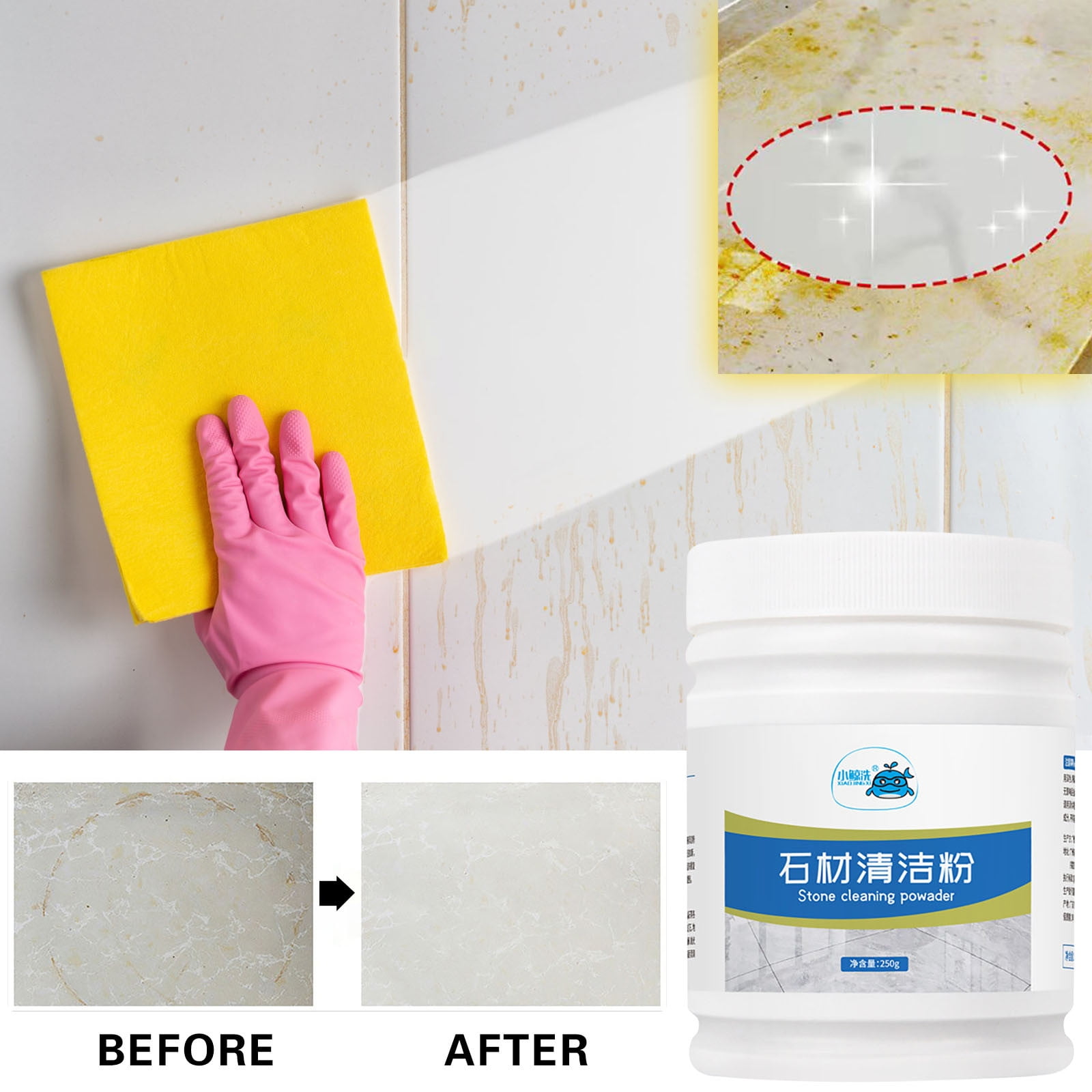 Racsoh Stone Cleaning Powder Ceramic Tile Quartz Stone Countertop ...
