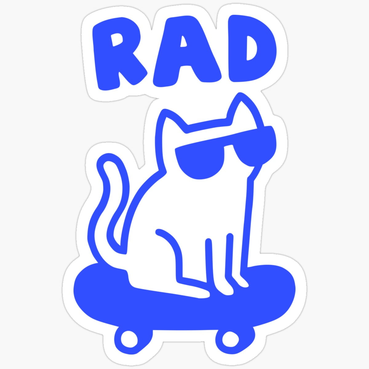 Rad Cat Sticker. Gift For You - Decorate Laptops, Water Bottles, And ...