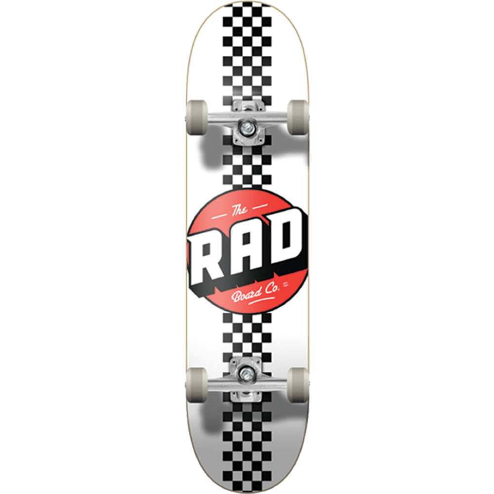 Rad Checker Stripe Complete Skateboard -7.75 White/Black - Walmart.com