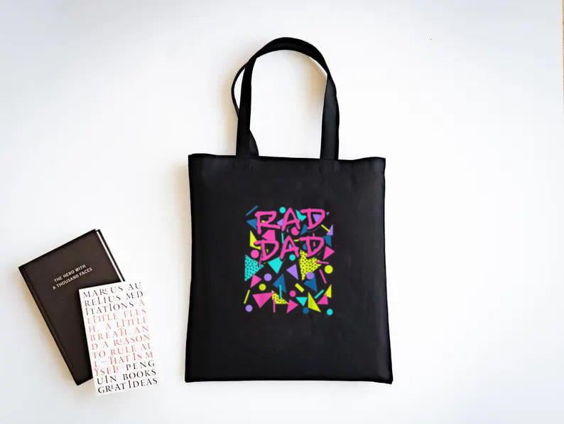 Rad Dad 80s Throwback Essential Tote Bags Funny Retro Gift - Walmart.com
