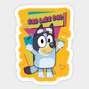 Rad Dad Bluey Kid Sticker Bluey Stickers For Kids, Bluey Stickers Party ...