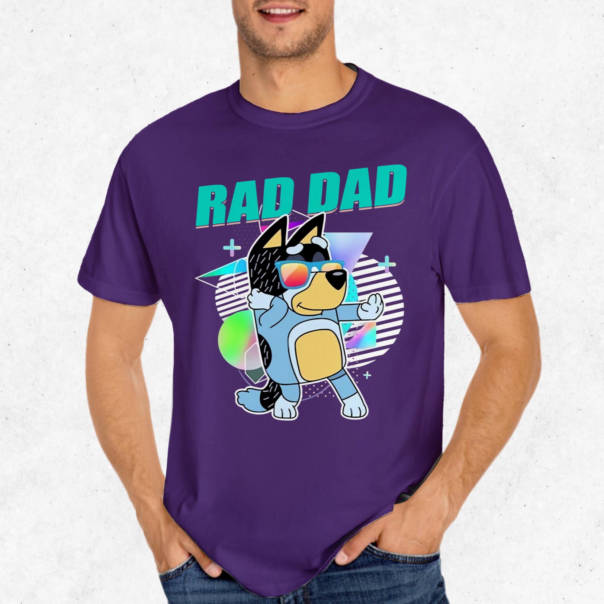 Rad Dad Cool Cartoon Dog T-Shirt for Dads Unisex All Size - Walmart.com