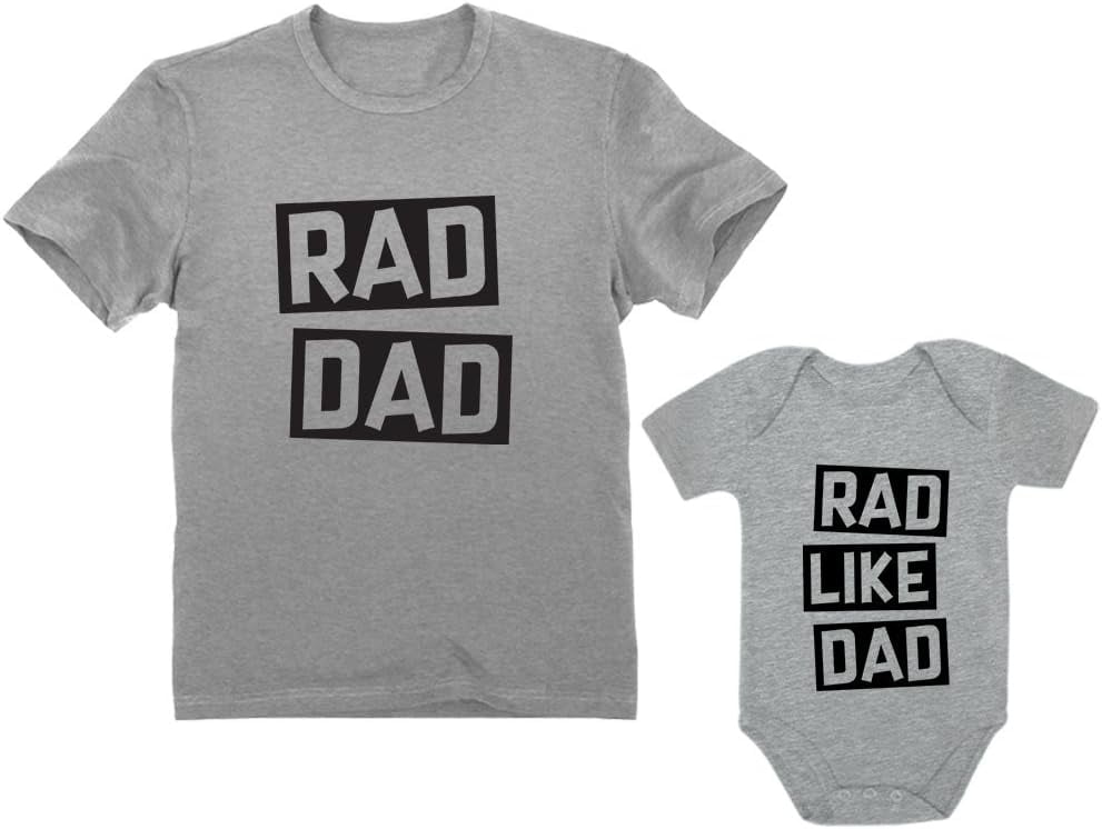 Rad Dad - Rad Like Dad Father Shirt & Son Bodysuit Funny Dad & Me ...