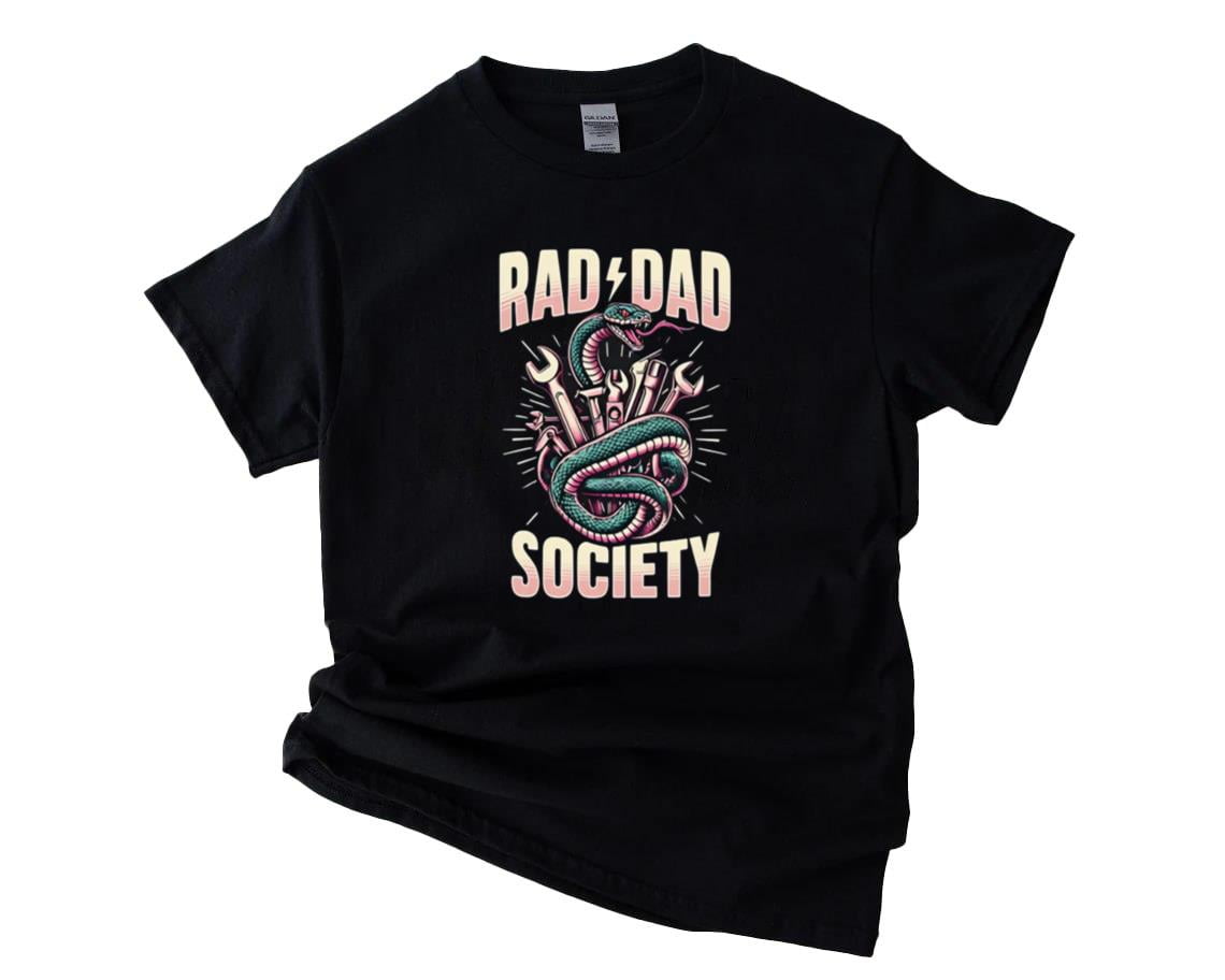 Rad Dad Snake Graphic T-Shirt with Retro Tattoo Art for Bold Boy Dads, for men & women, up to ...