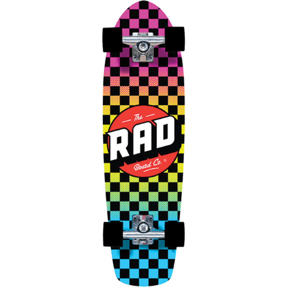 Rad Retro Roller Complete Skateboard -7.9x28 Checker Neon Fade ...
