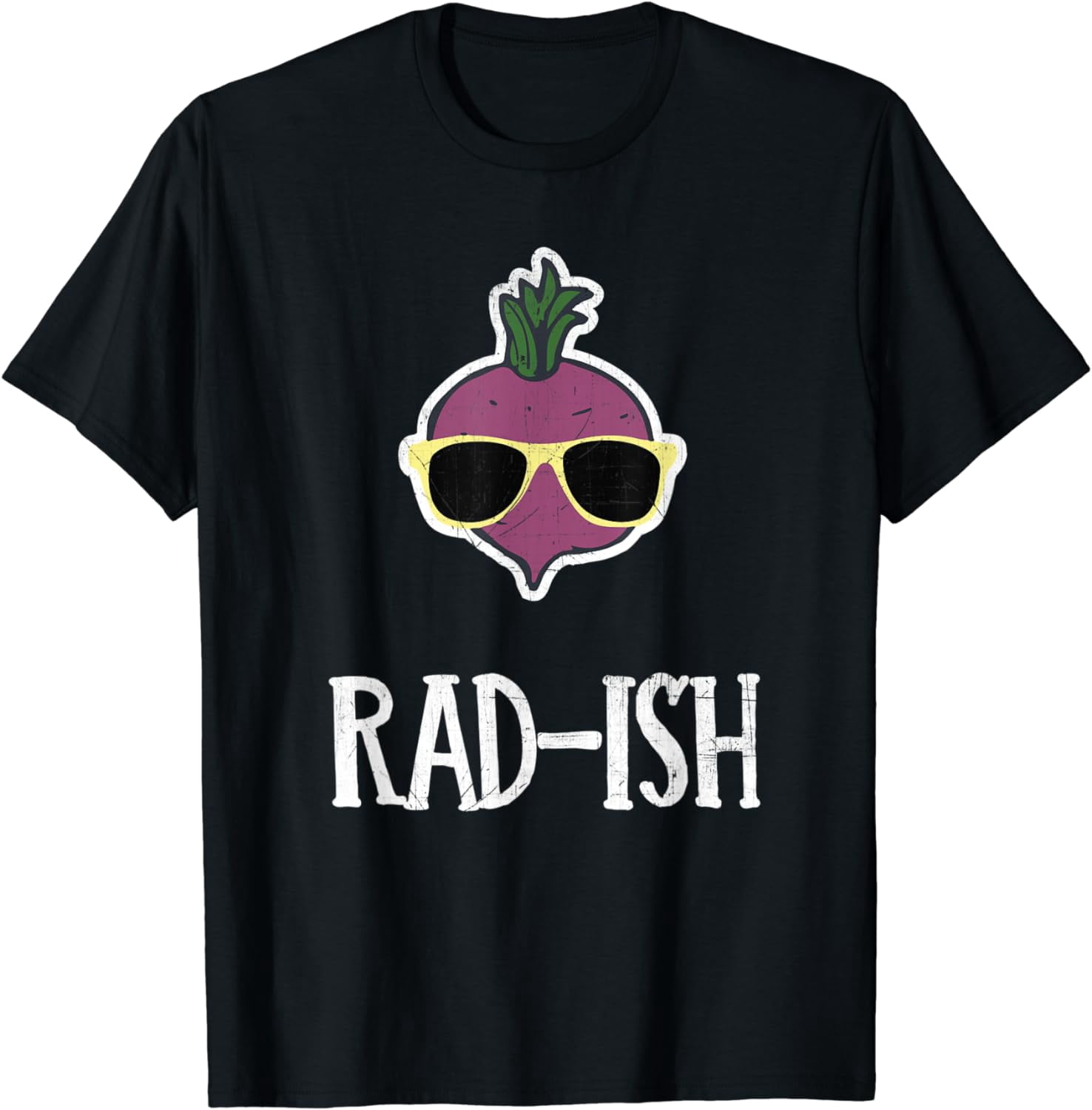 Rad-ish Funny Cool Radish with Shades Food Pun T Shirt - Walmart.com