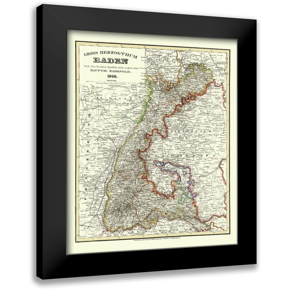 Radefeld 12x14 Black Modern Framed Museum Art Print Titled - Baden ...