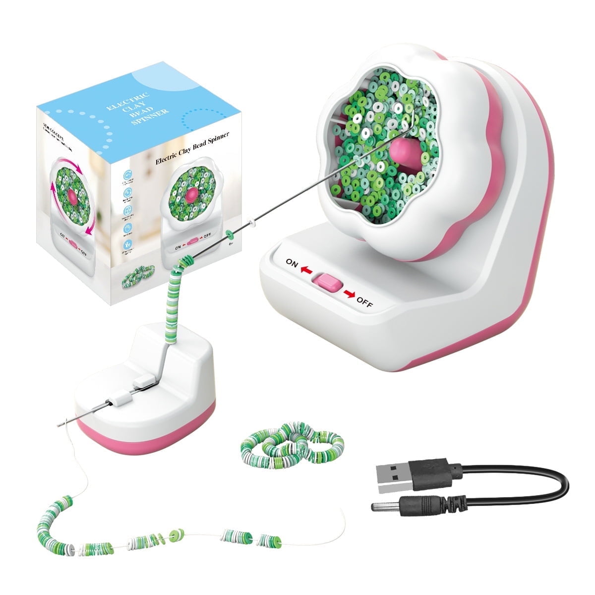 Radetop Electric Clay Bead Spinner for Jewelry Making with Needle and ...