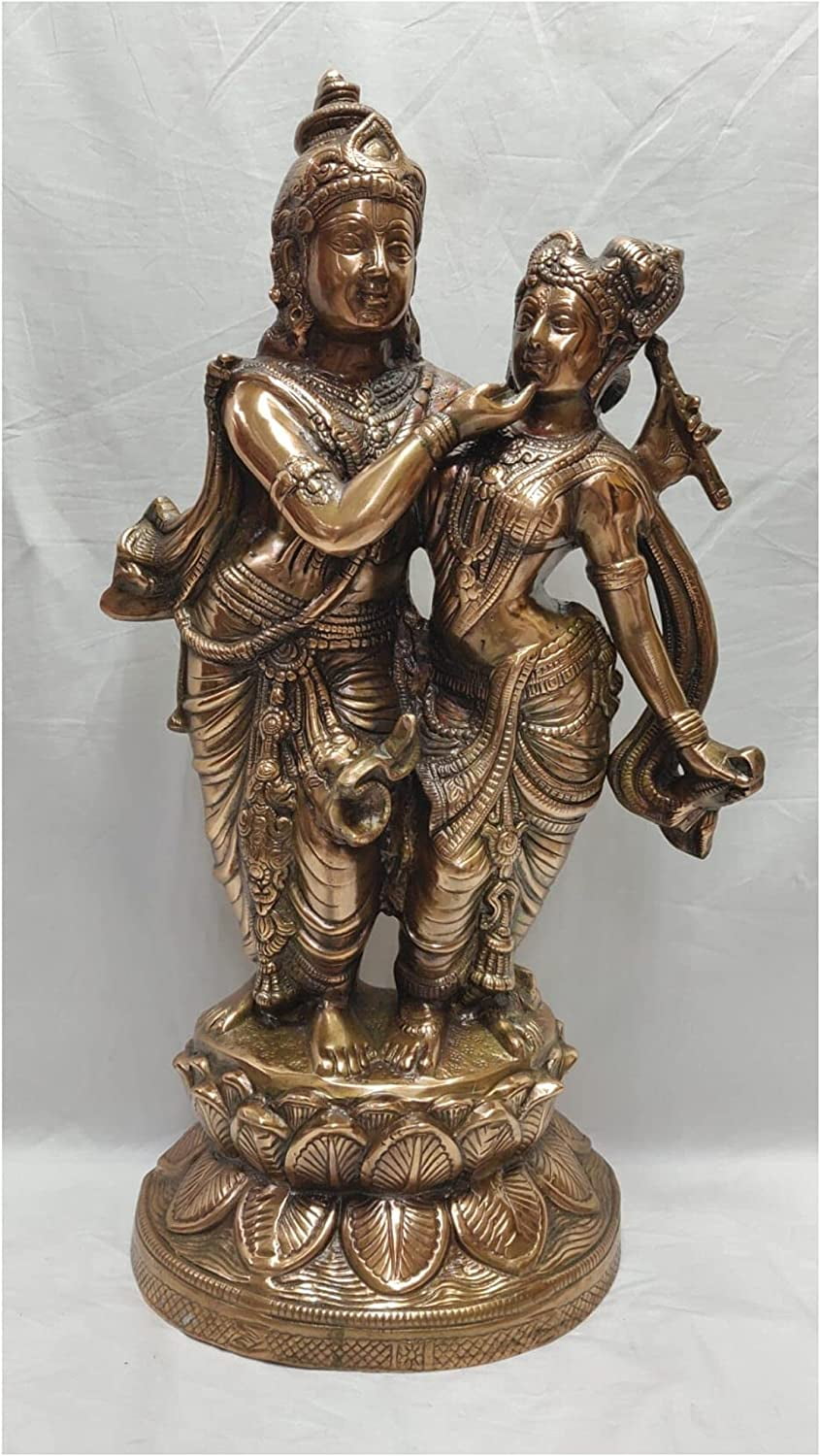 Radha Krishna Statue Standing Radha Krishna Figure Bronze Krishna Murti ...