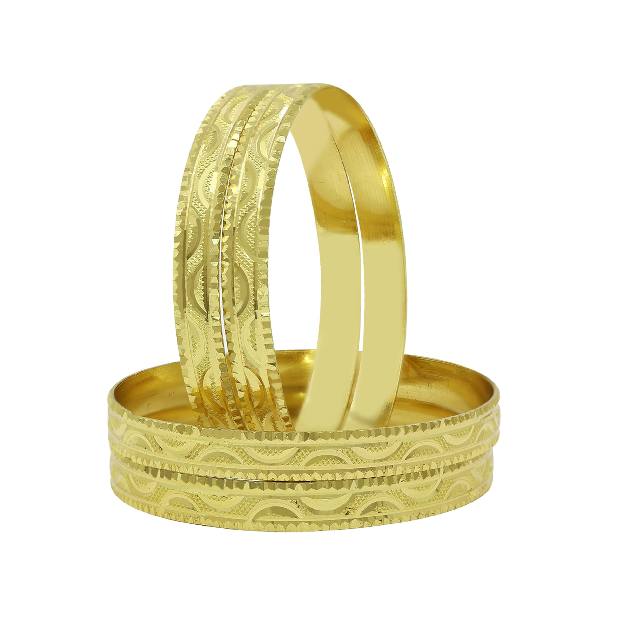 Radhna Bridal Bliss Gold Plated Bangle Pack Of 4 - Gold (8041_2.8 ...