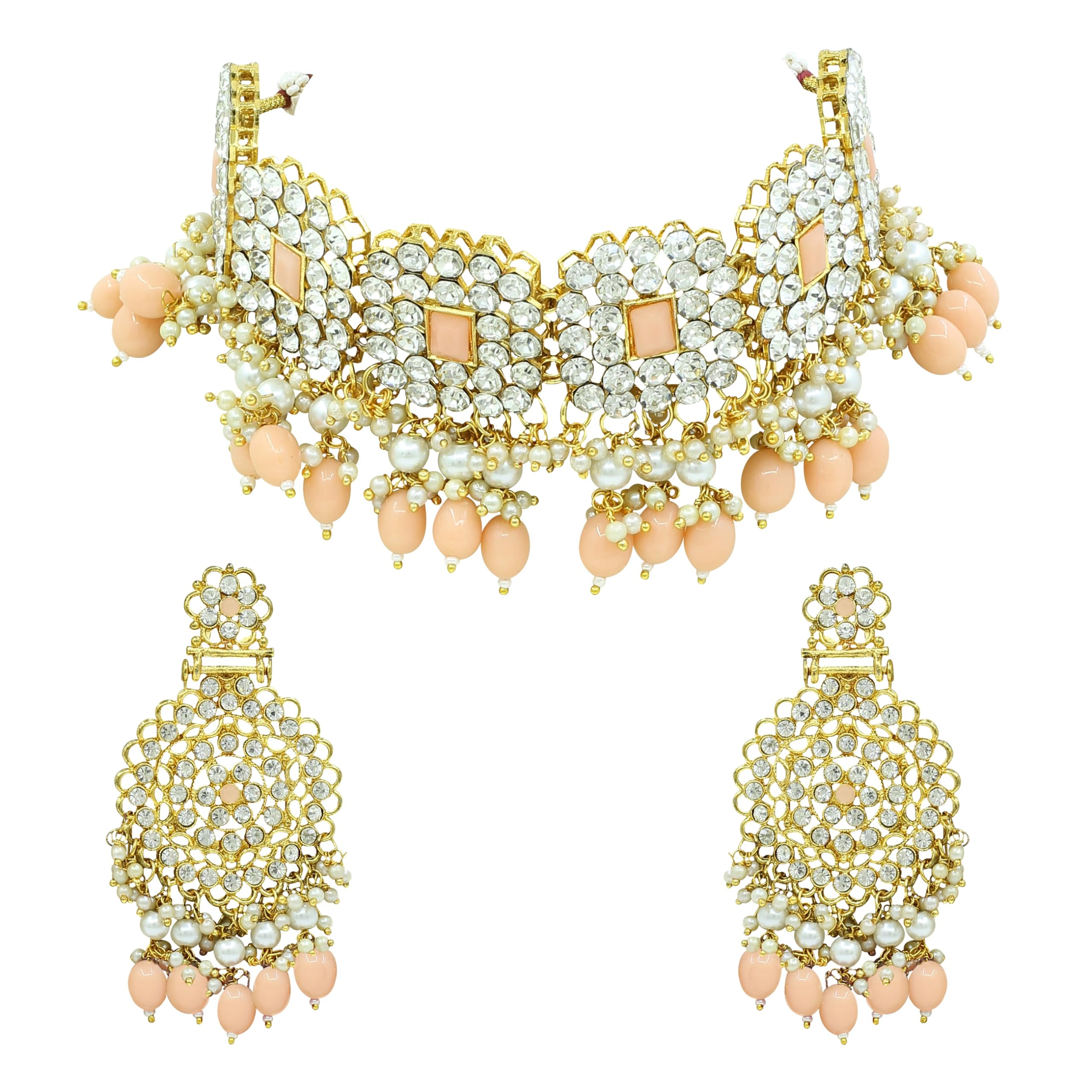 Radhna Square Shape Design Wedding Collection Gold plated Choker ...