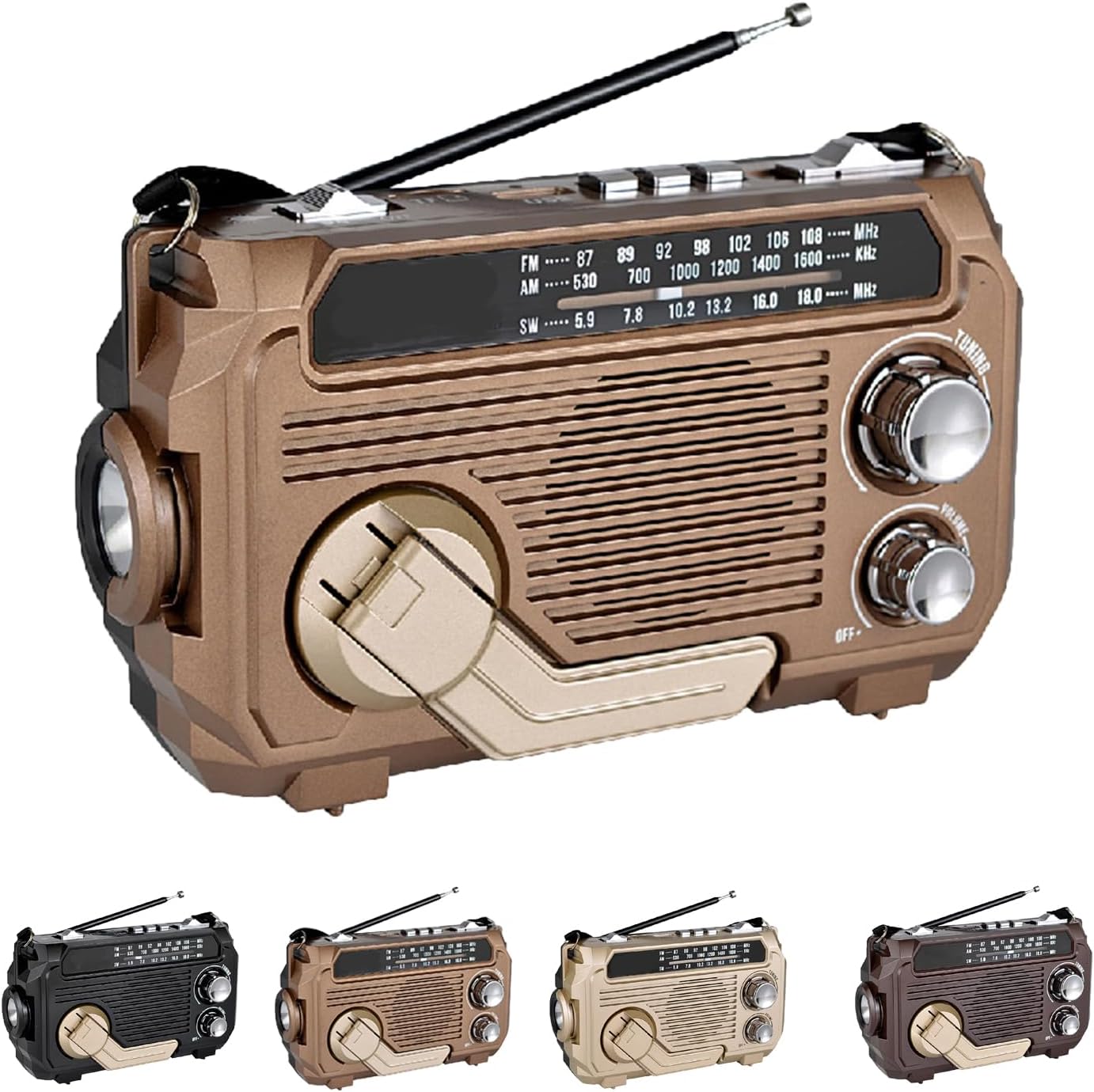 RadiVive Solar-Powered Radio, Solar Hand Crank Emergency Radio ...