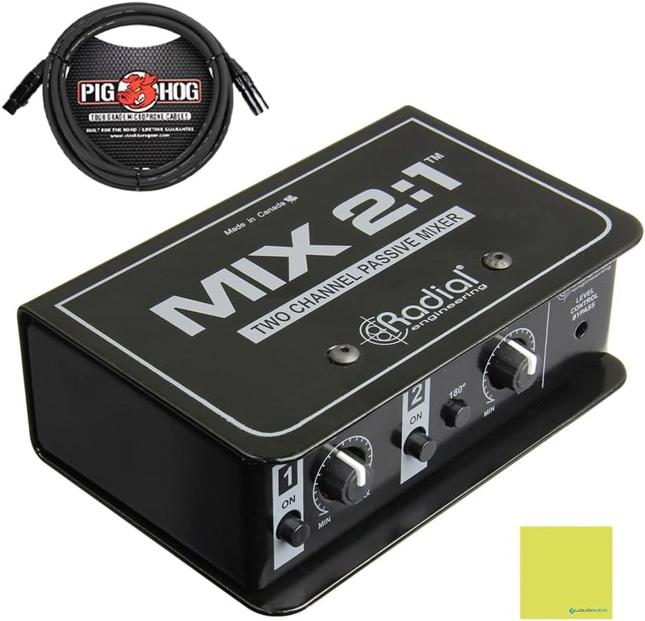 Radial Engineering Mix 2:1 Two-Channel Audio Combiner & Mixer Bundle ...