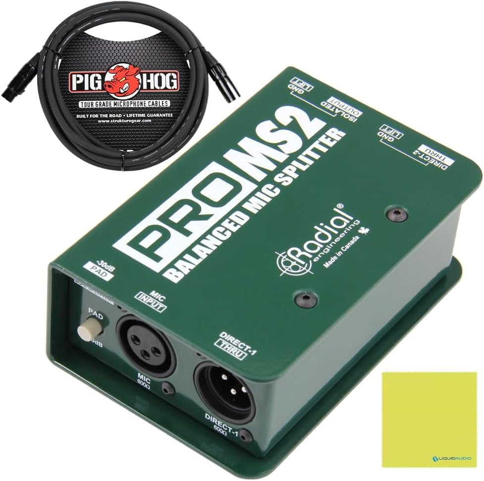 Radial Engineering ProMS2 Passive 2-way Microphone Splitter Bundle w ...