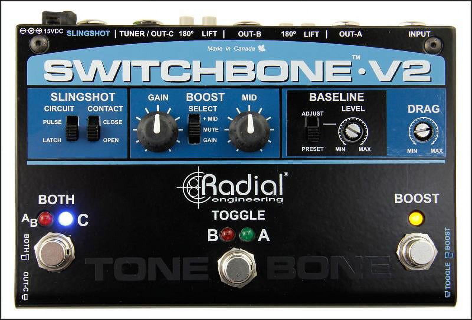 Radial Engineering Switchbone V2 ABY/C Amp Selector and Booster Pedal ...