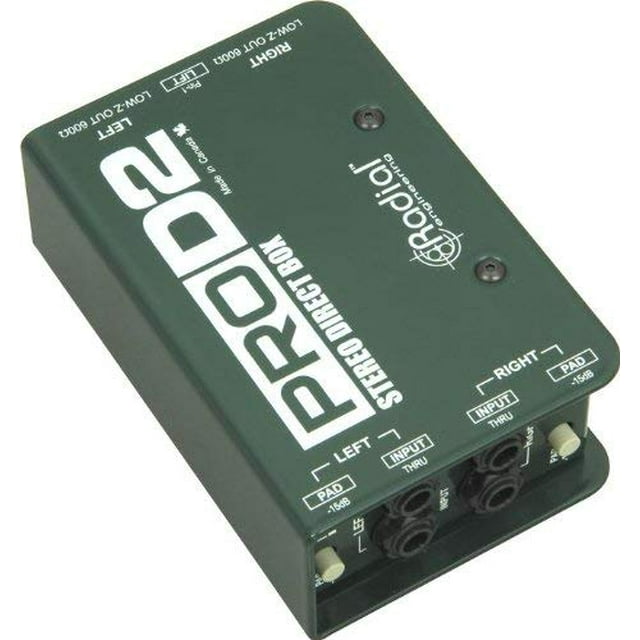Radial ProD2 Passive 2 Channel Instrument Direct Box Passive Stereo DI ...