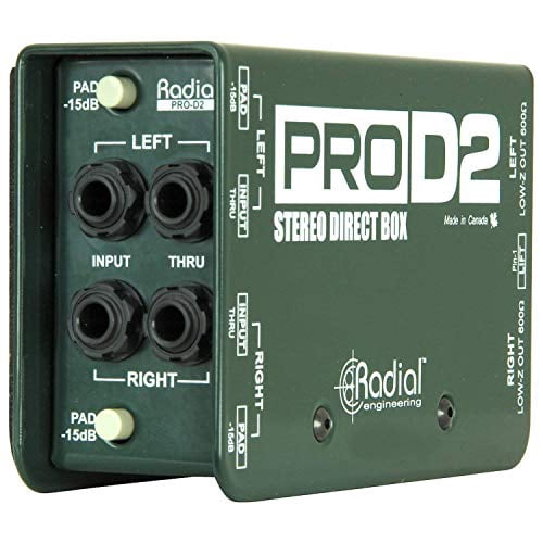 Radial ProD2 Passive 2 Channel Instrument Direct Box Passive Stereo DI ...