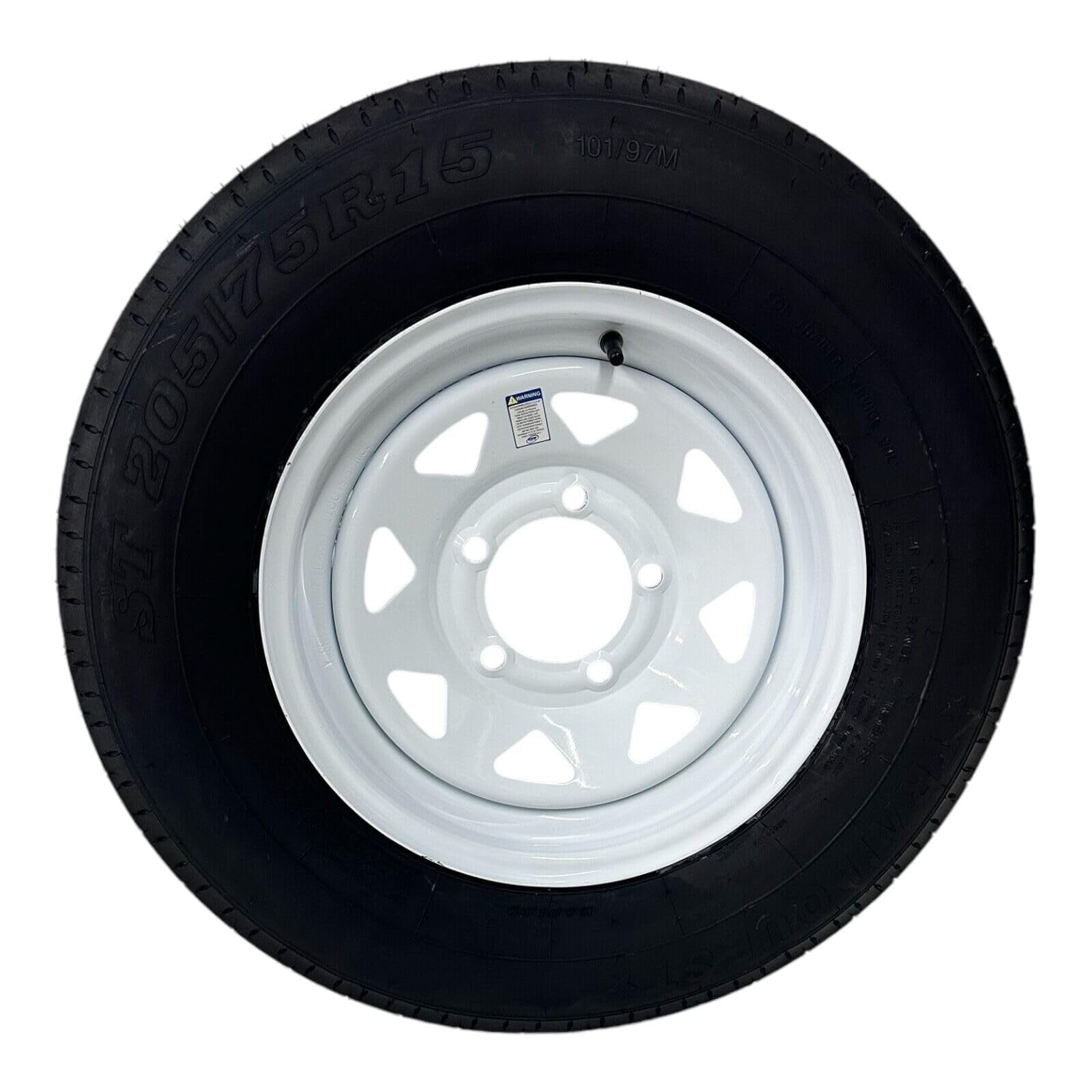 Radial Trailer Tire on Rim ST205/75R15 TRAILQUEST LRC 6 Ply on 5 Lug ...