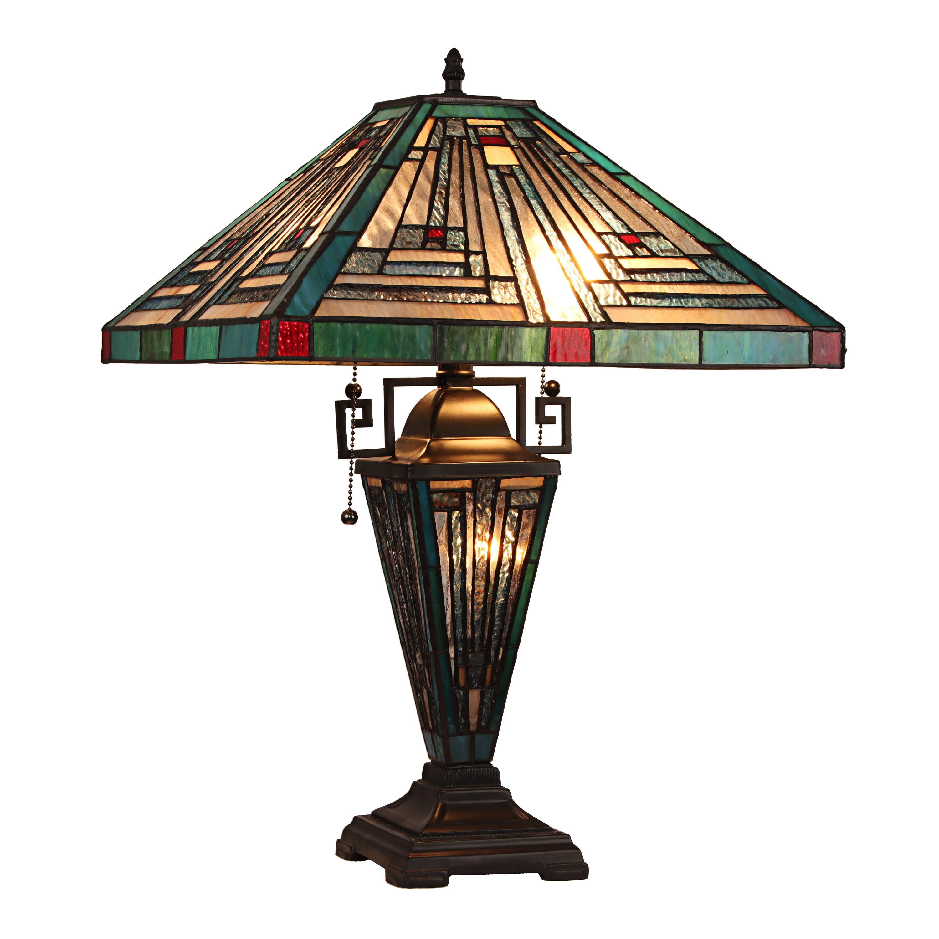 Radiance Goods Mission Tiffany-Style Blackish Bronze 3 Light Double Lit ...