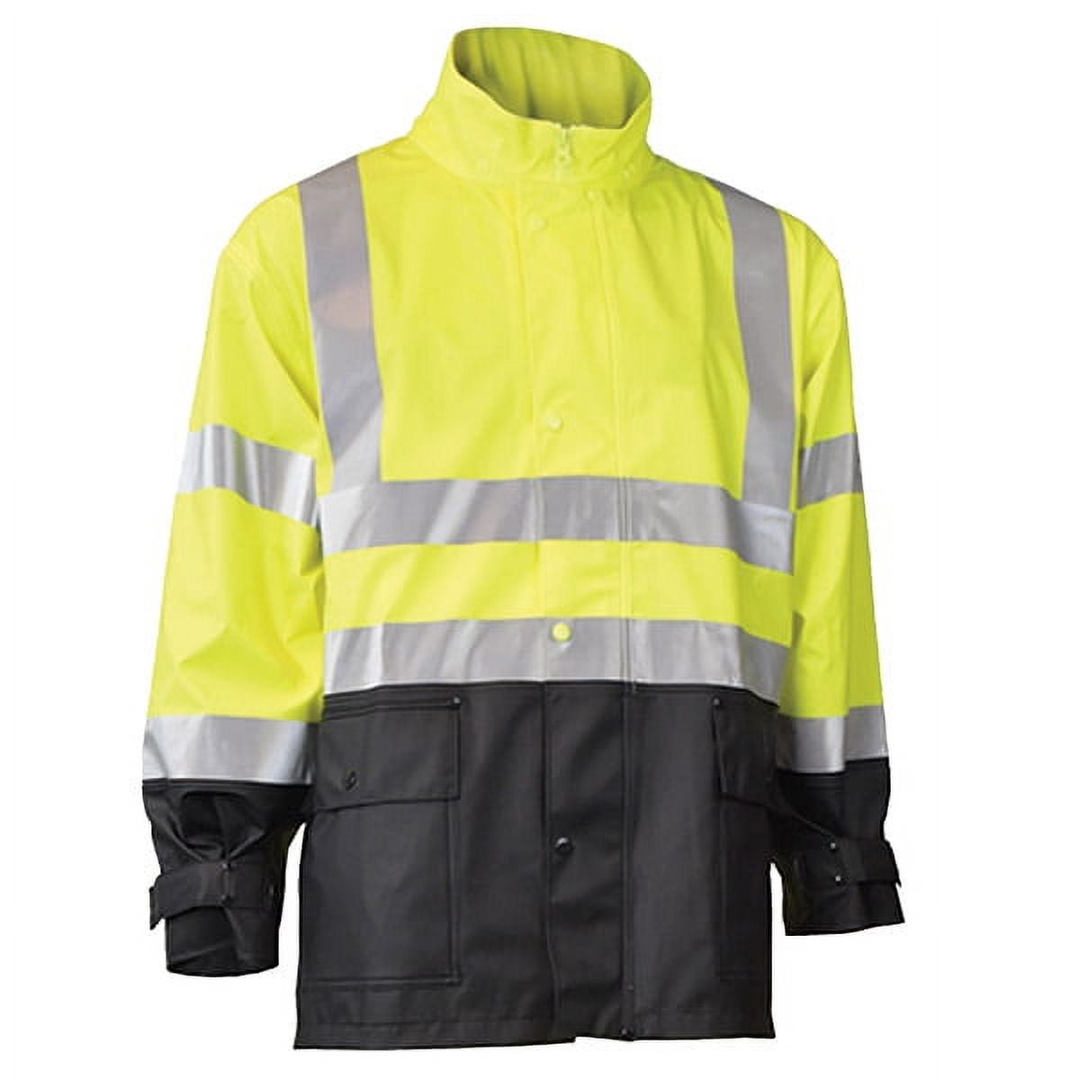 Radians® RW07 High Visibility Rain Jacket, Large, Hi-Vis Green/Black, 1 ...