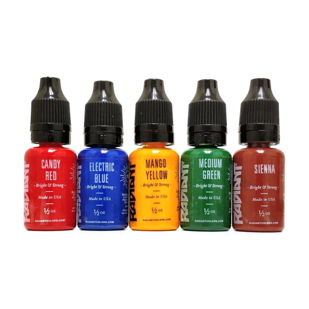 Radiant Colors 5 Colors Traditional Tattoo Ink Set - Tattooing Inks ...