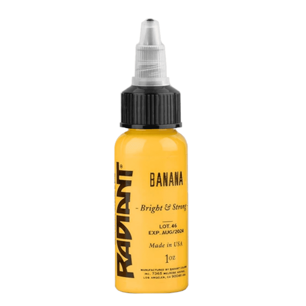 Radiant Colors Tattoo Ink - Tattooing Inks Fluid Vegan Pigments One Ounce - BANANA 1oz - Walmart.com