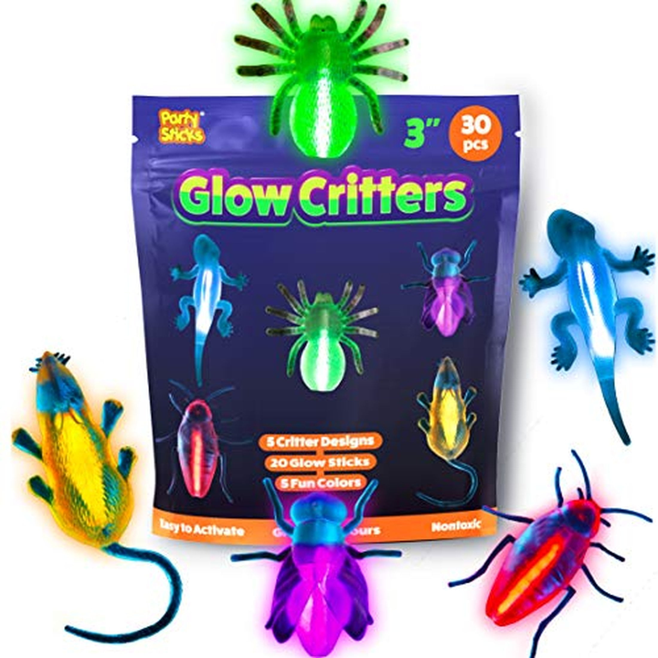 Radiant Critters Luminescent Bug Party Pack - 30 Glow-in-the-Dark Bugs ...