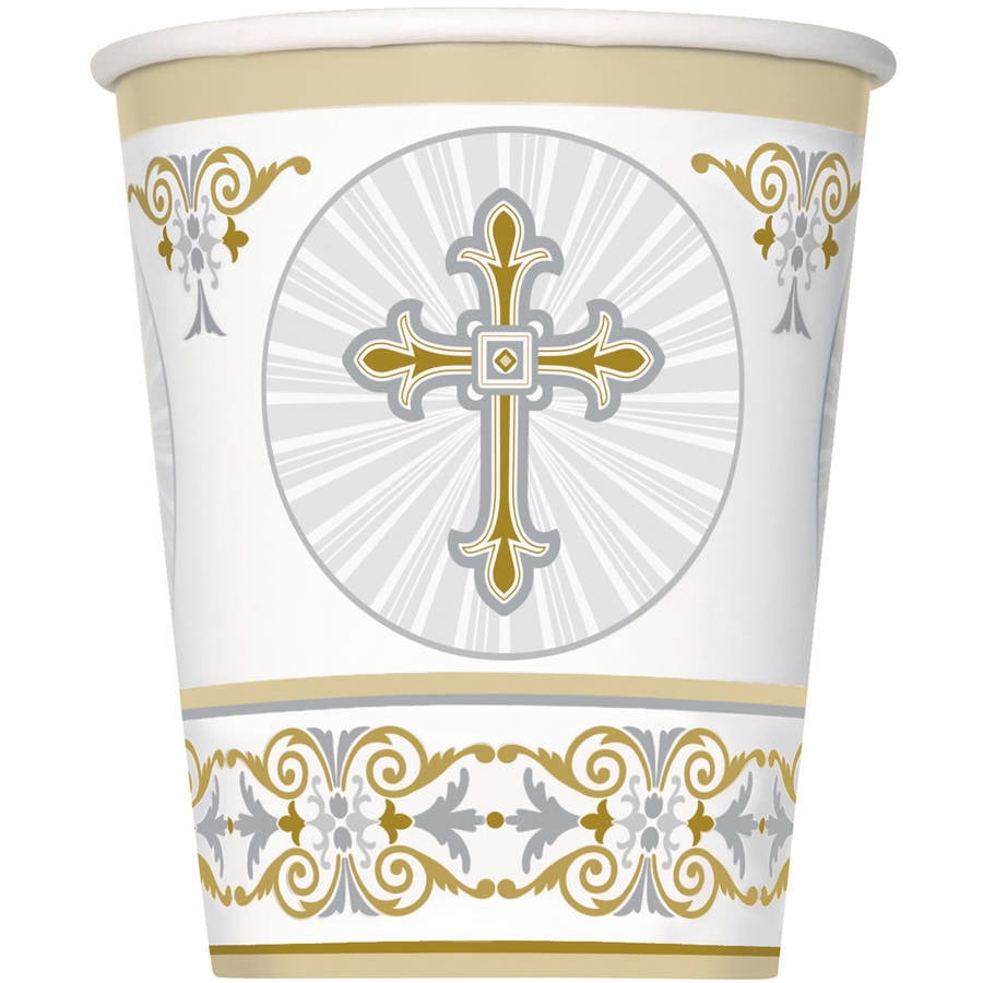 Radiant Cross Religious Paper Cups, 9 oz, Gold & Silver, 8ct - Walmart.com
