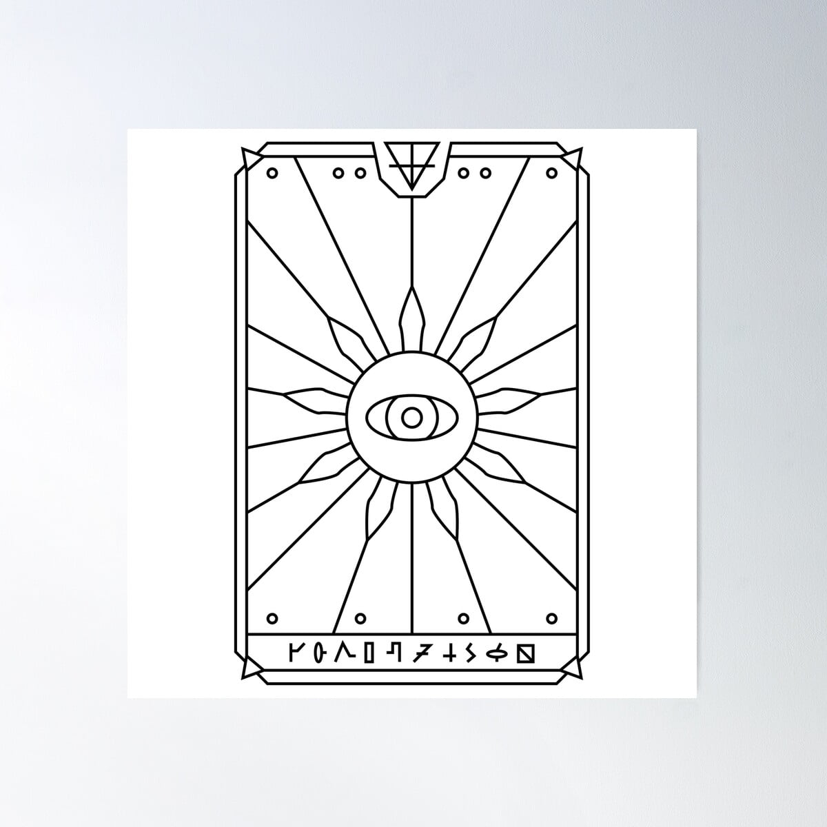 Radiant Eye Card With Geometric Frame And Symbolic Glyphs Poster Wall ...