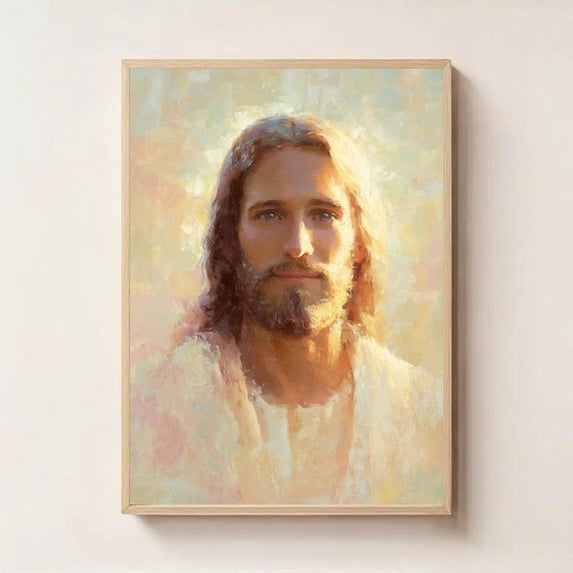 Radiant Face of Jesus Sacred Savior Portrait Bible Art Wall Art Print ...