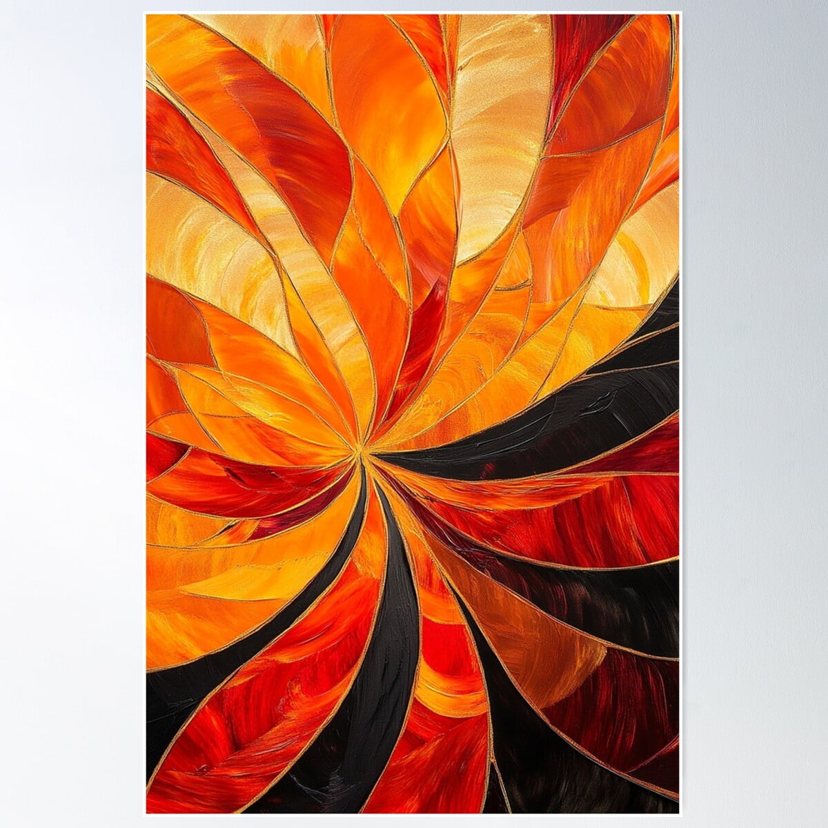 Radiant Fiery Dynamic Warm Abstract Vibrant Energetic Intricate Poster ...