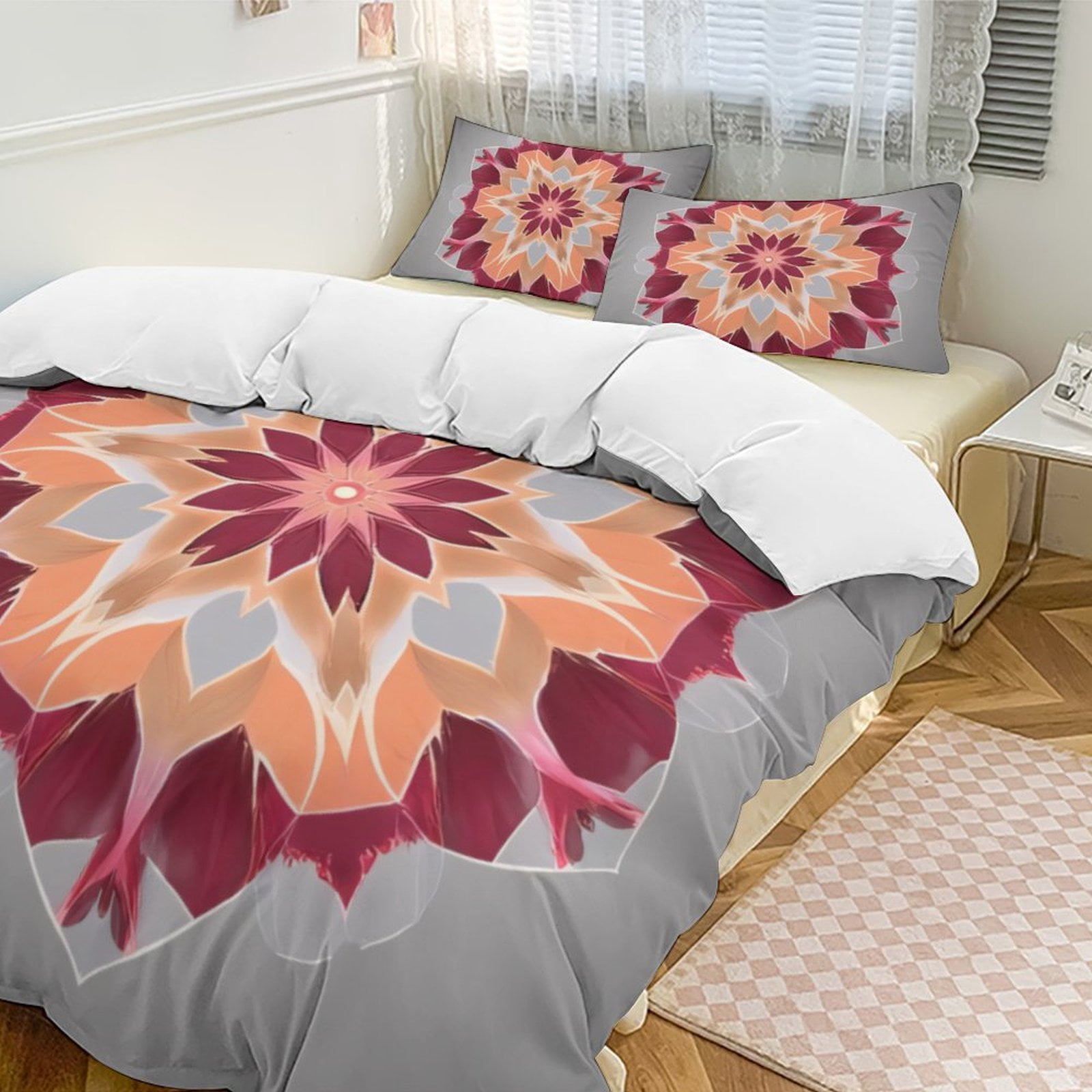 Radiant Floral Mandala Art Bedding Set Couple Bedclothes Pillowcase ...
