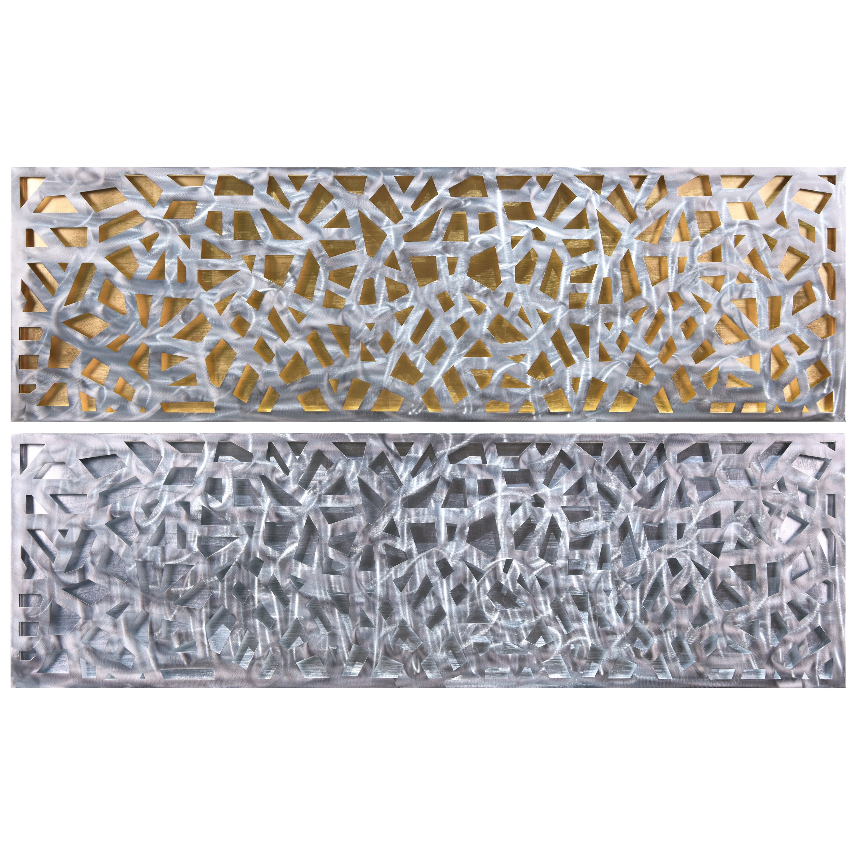 Radiant Fusion & Shimmering Cascade on Gold & Silver Leaf encased on a ...