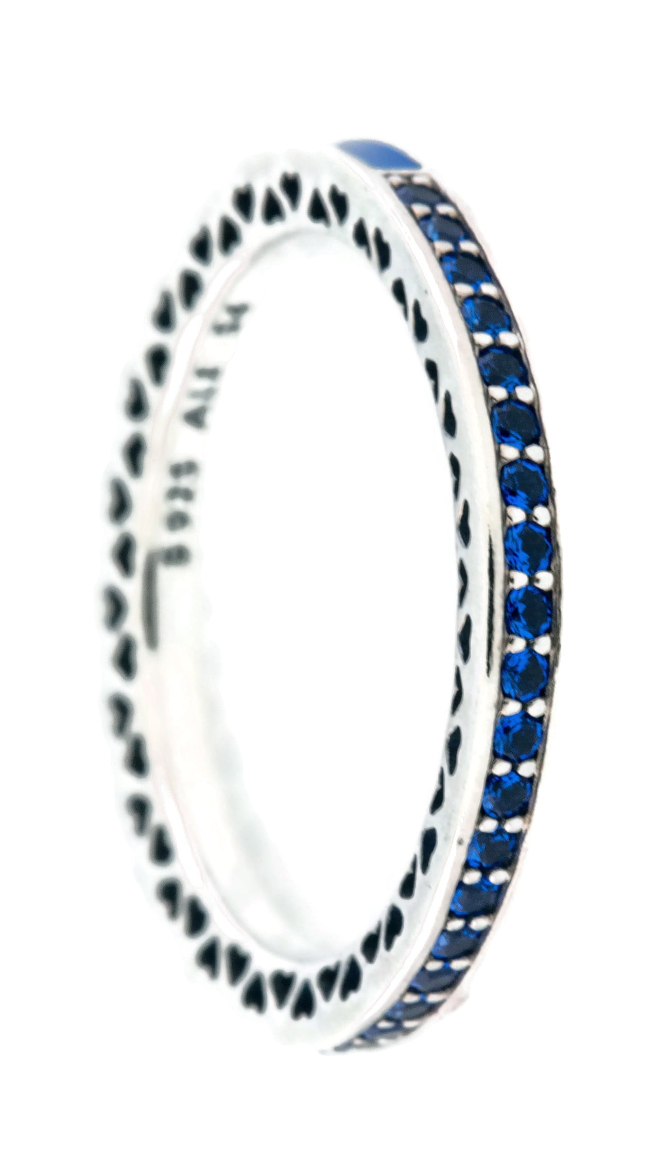 Radiant Hearts of Ring, Blue Enamel & Crystals 191011NCB-54 EU, 7 US ...