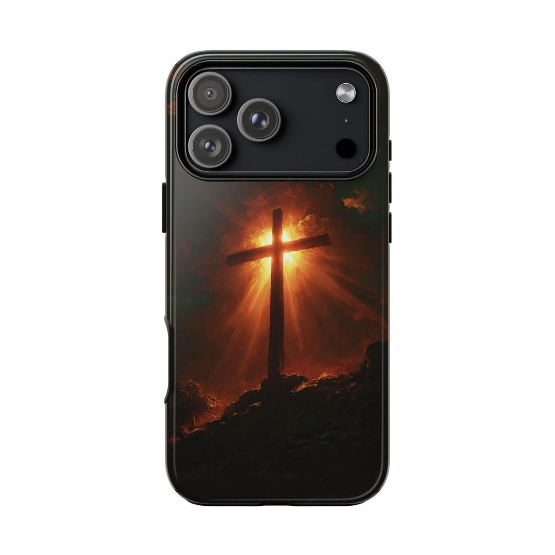Radiant Holy Cross Light Rays Faith Design with iPhone 17 to 11 Pro Max ...
