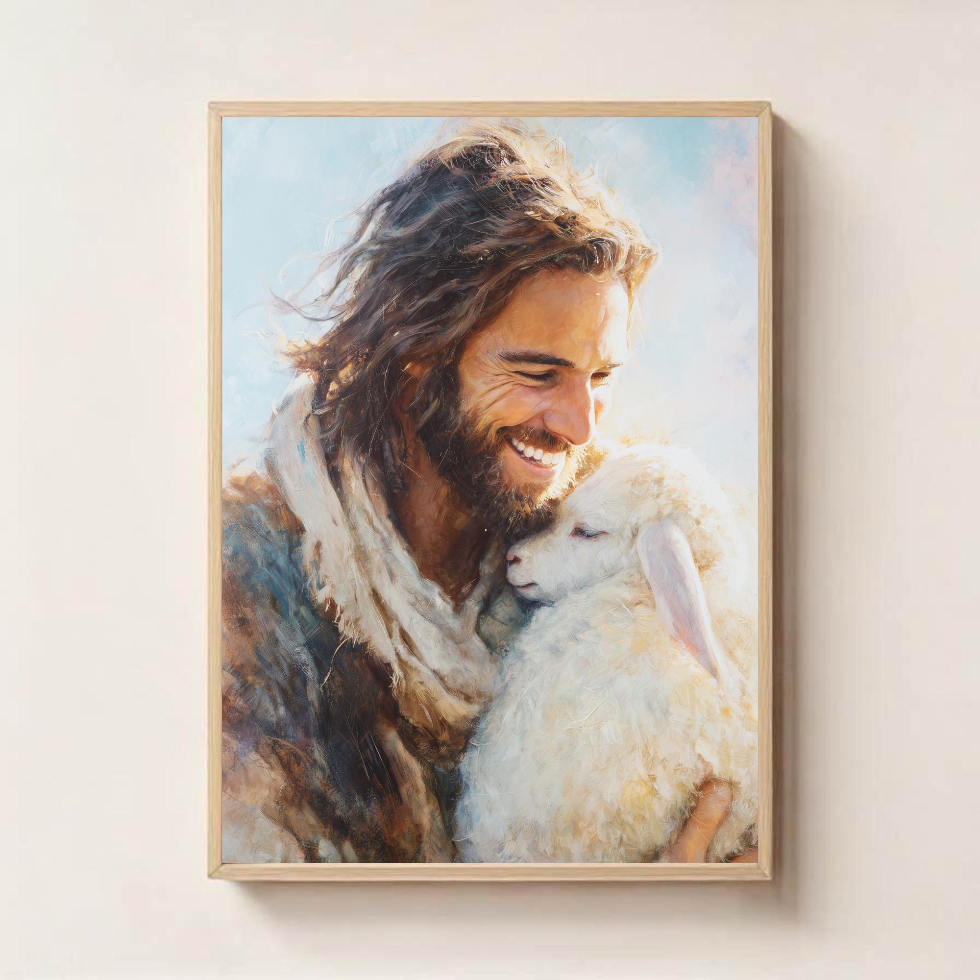 Radiant Jesus With Gentle Smile – Christian Art, Biblical Wall Decor ...