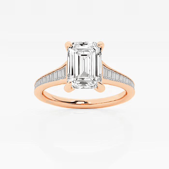 Radiant Line Baguette Channel-Set Lab Grown Diamond Engagement Ring ...