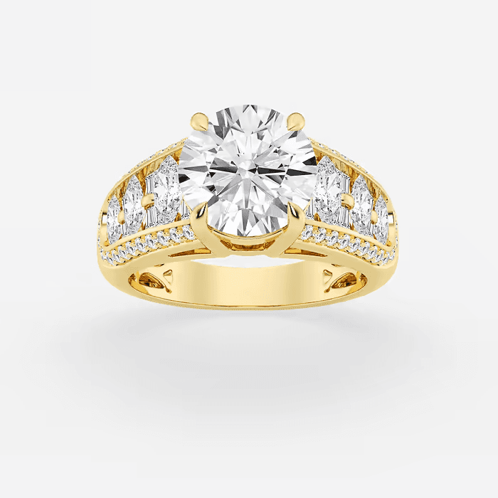 Radiant Line Baguette Channel-Set Lab Grown Diamond Engagement Ring ...
