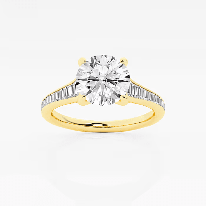 Radiant Line Baguette Channel-Set Lab Grown Diamond Engagement Ring ...