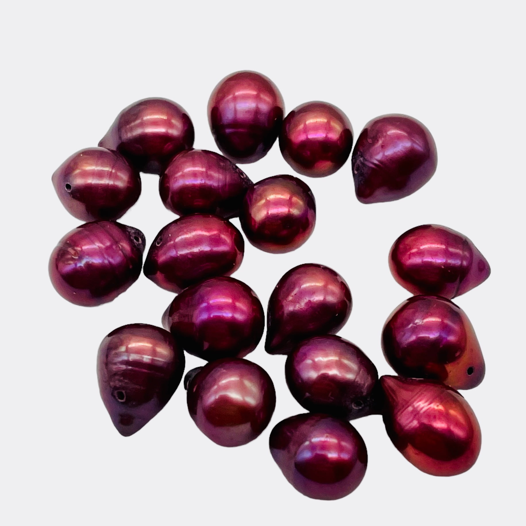 Radiant Raspberry Teardrop Briolette Pearls | 10x9mm to13.5x9mm | 20 ...