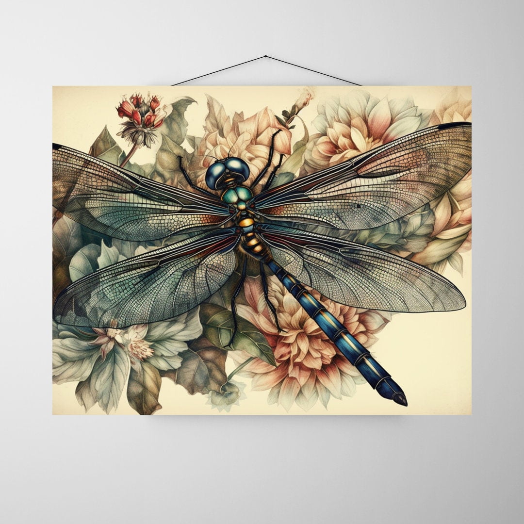 Radiant Rhythms - Dragon Fly Canvas Wall Art - Walmart.com