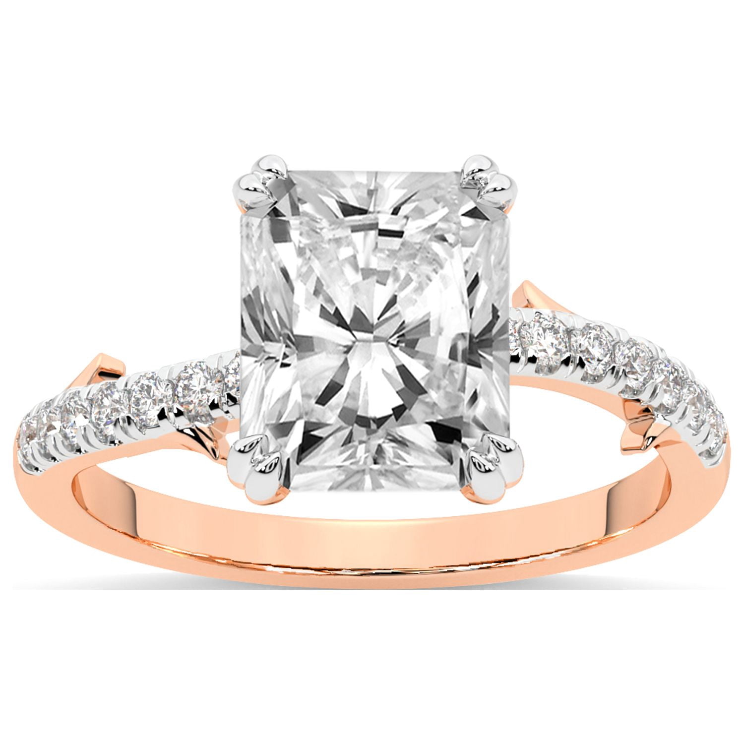 Radiant Shape 1 Carat IGI Certified Lab Grown Diamond Ring | 14K Rose ...