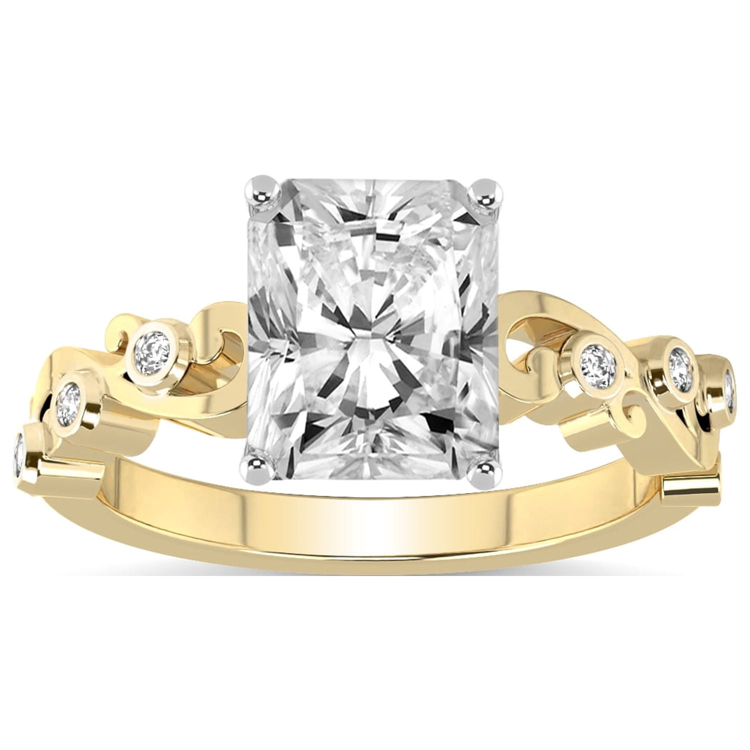 Radiant Shape 2 Carat IGI Certified Lab Grown Diamond Ring | 14K Yellow ...
