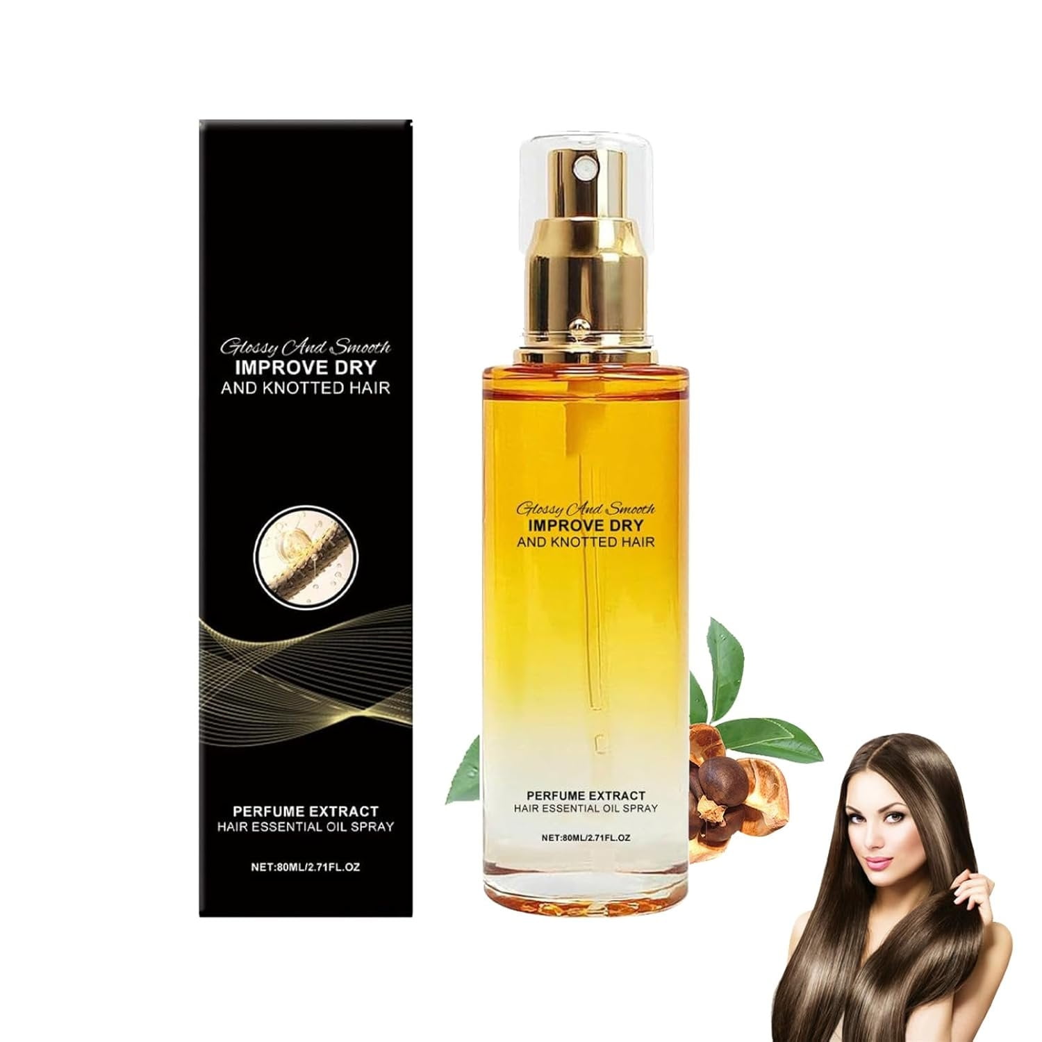 Radiant Shine & Texture Enhancing Hair Oil Spray - 80ml Formula Reduces ...