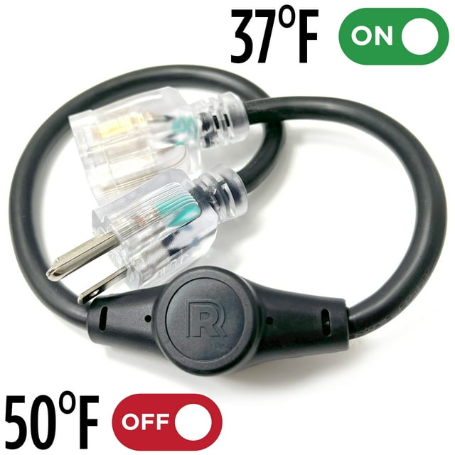 Radiant Solutions 120V Outdoor Plug-In Thermacord, Temperature ...
