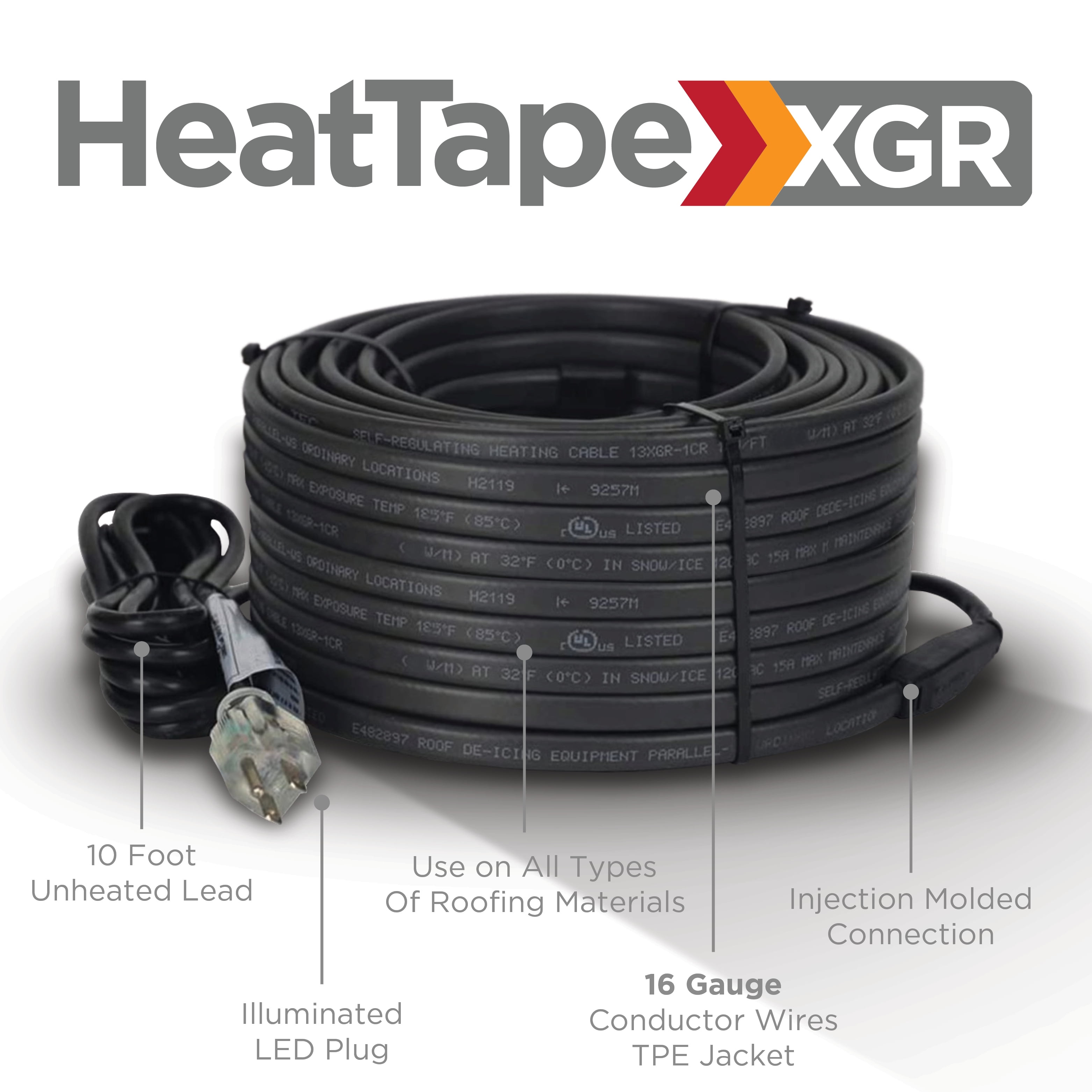 Radiant Solutions Heat Tape XGR Heating Cable For Roof & Gutter 120V ...