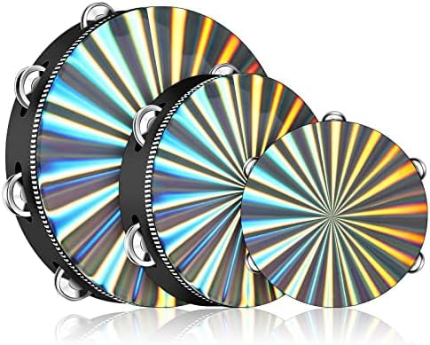 Radiant Tambourine 3 Pieces Tambourines for Adults 6/8/ 10 Inch Wood ...