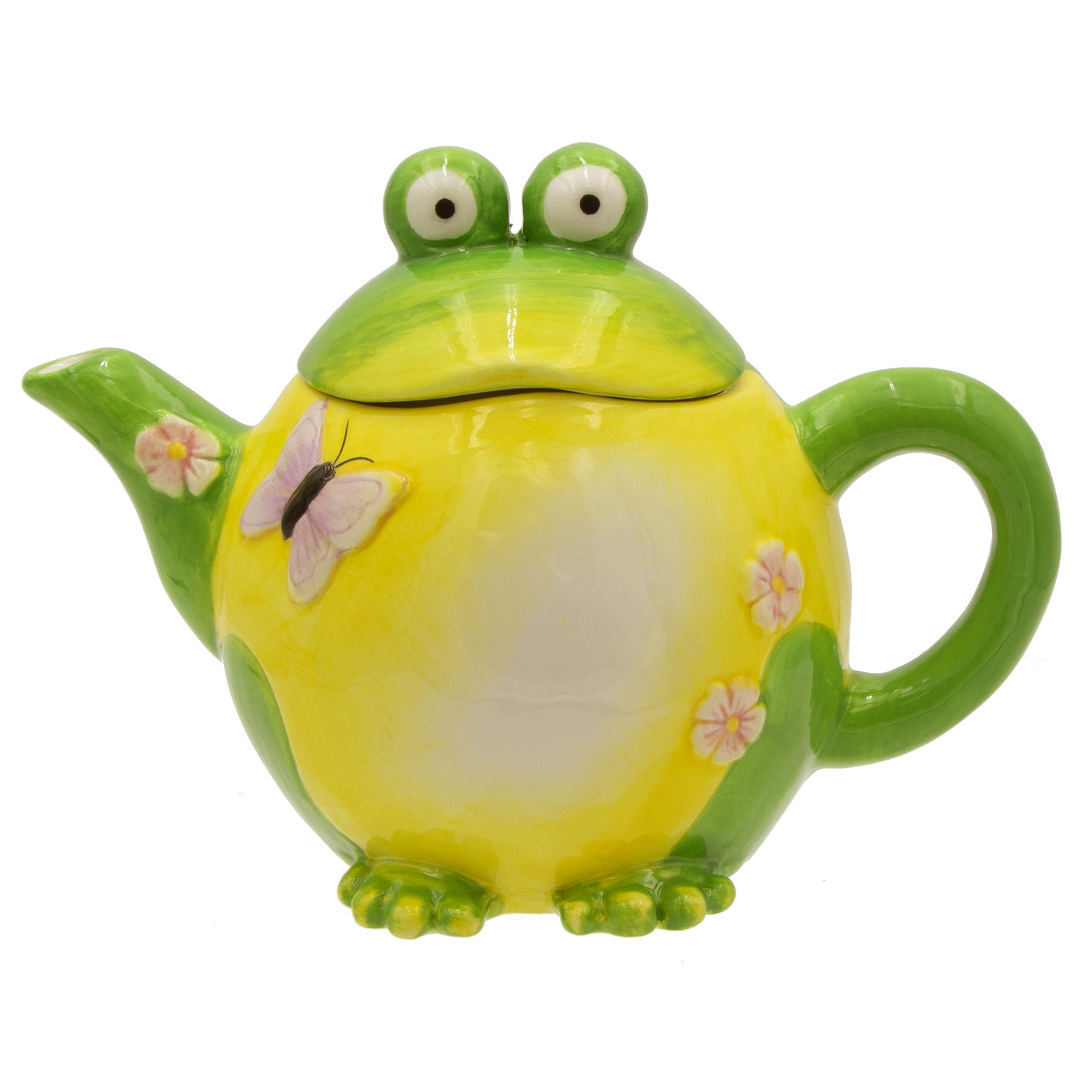 Radiant Treasures Ceramic Frog with Butterfly 16oz Teapot - Walmart.com